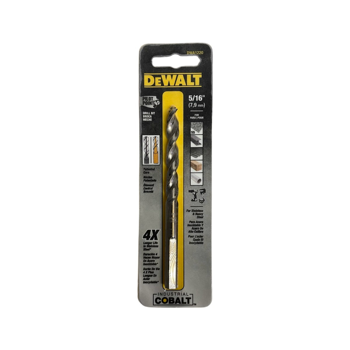 BARRENA PARA METAL, 5/16" DE COBALTO, PILOT POINT, PARA MADERA, METAL ...